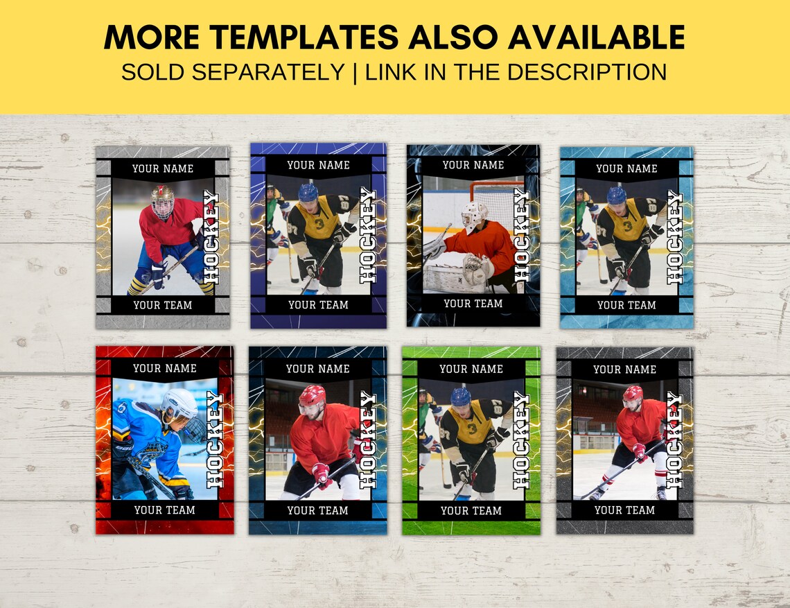 Editable Sports Card Template Custom Hockey Trading Card - Etsy