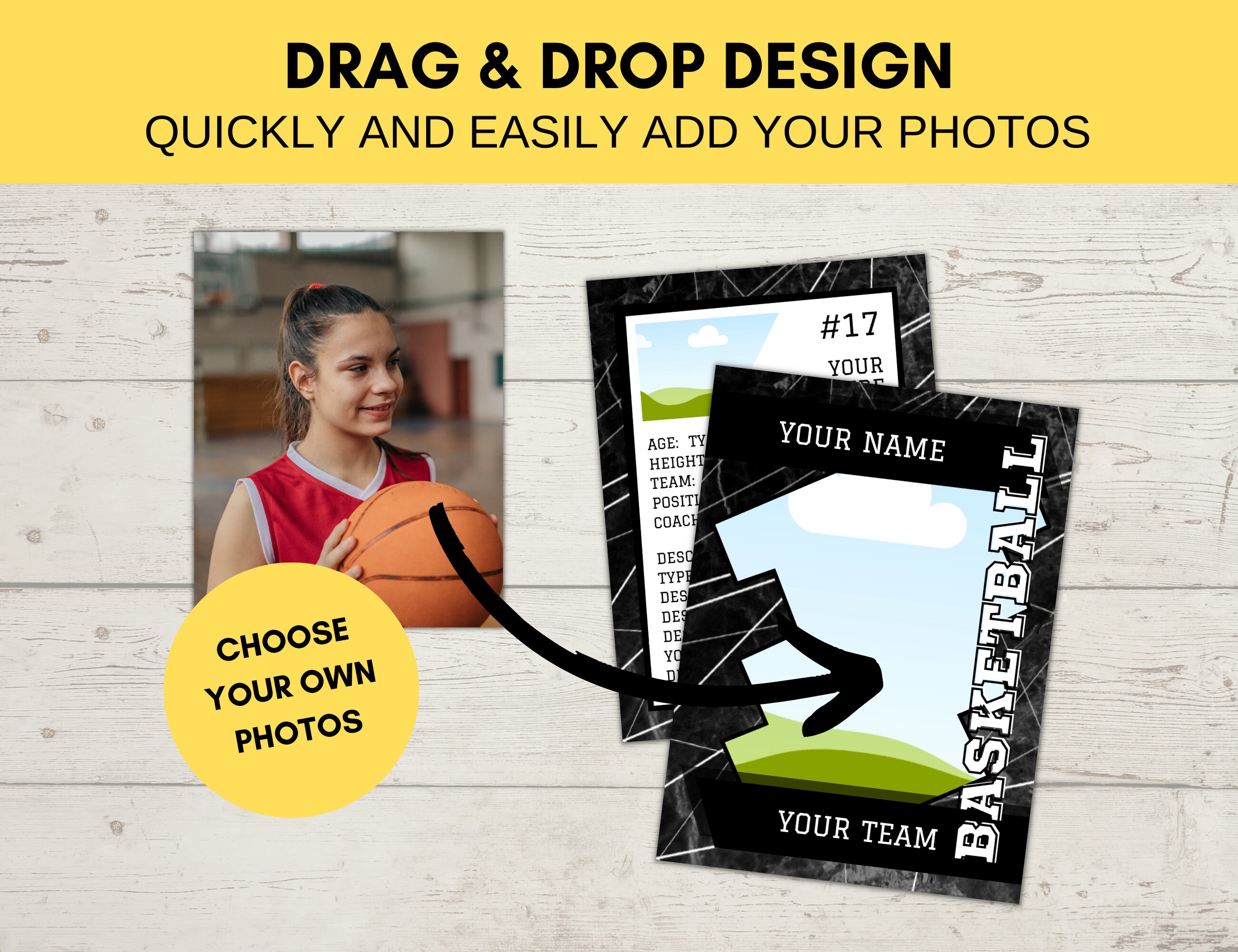 Editable Sports Card Template | Custom Basketball Trading Card ...