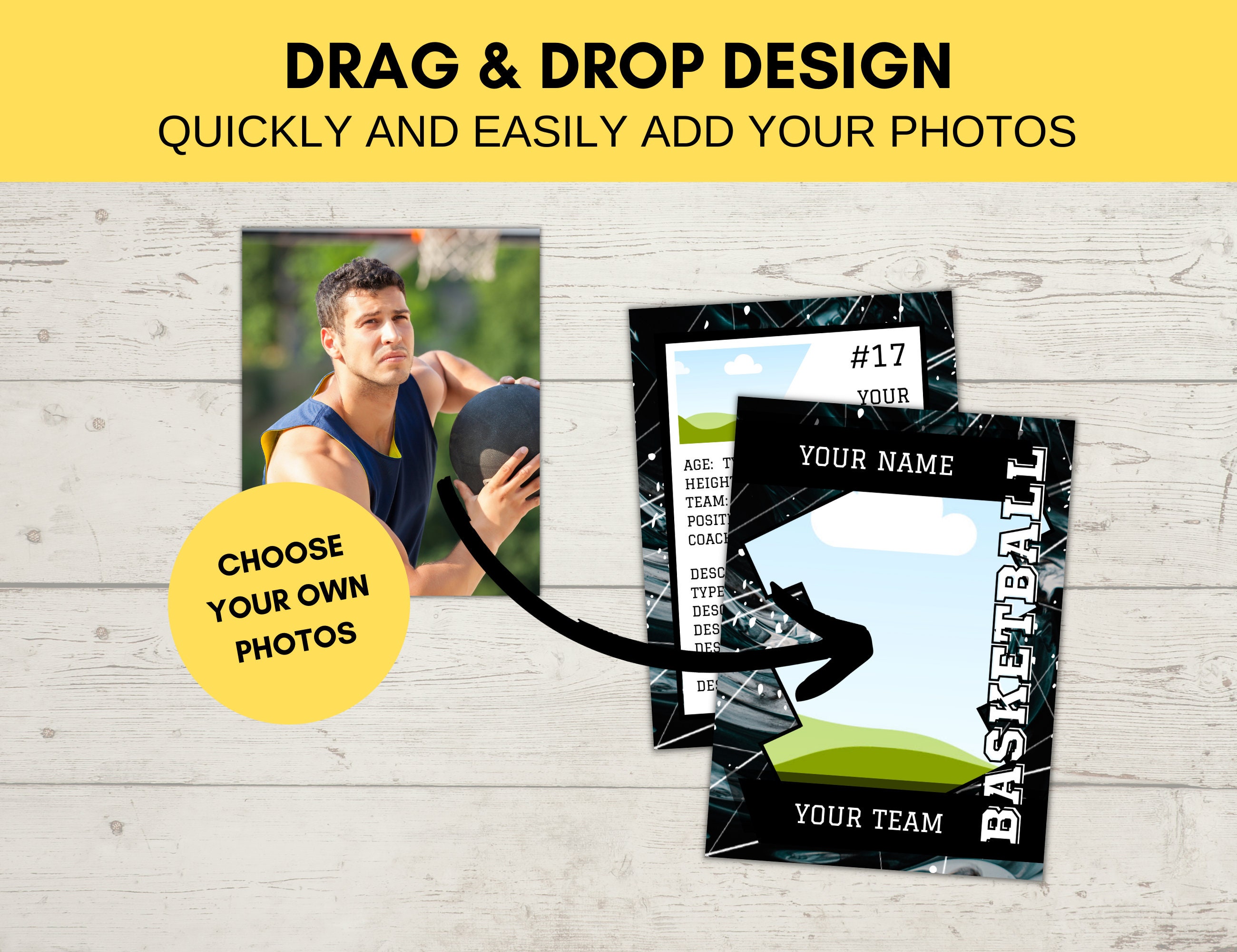 Editable Sport Card Template Custom Basketball Trading Card Printable ...