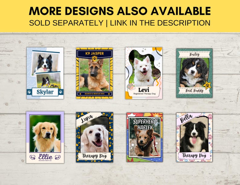 Editable Therapy Pet Trading Card Template | Custom Trading Card ...