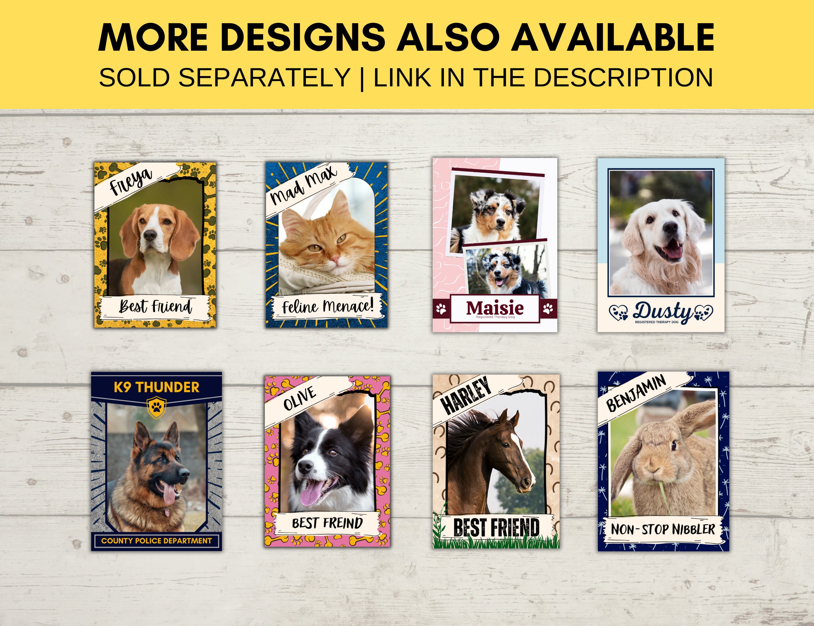 Editable K9 Pet Trading Card Template Custom Trading Card Printable ...