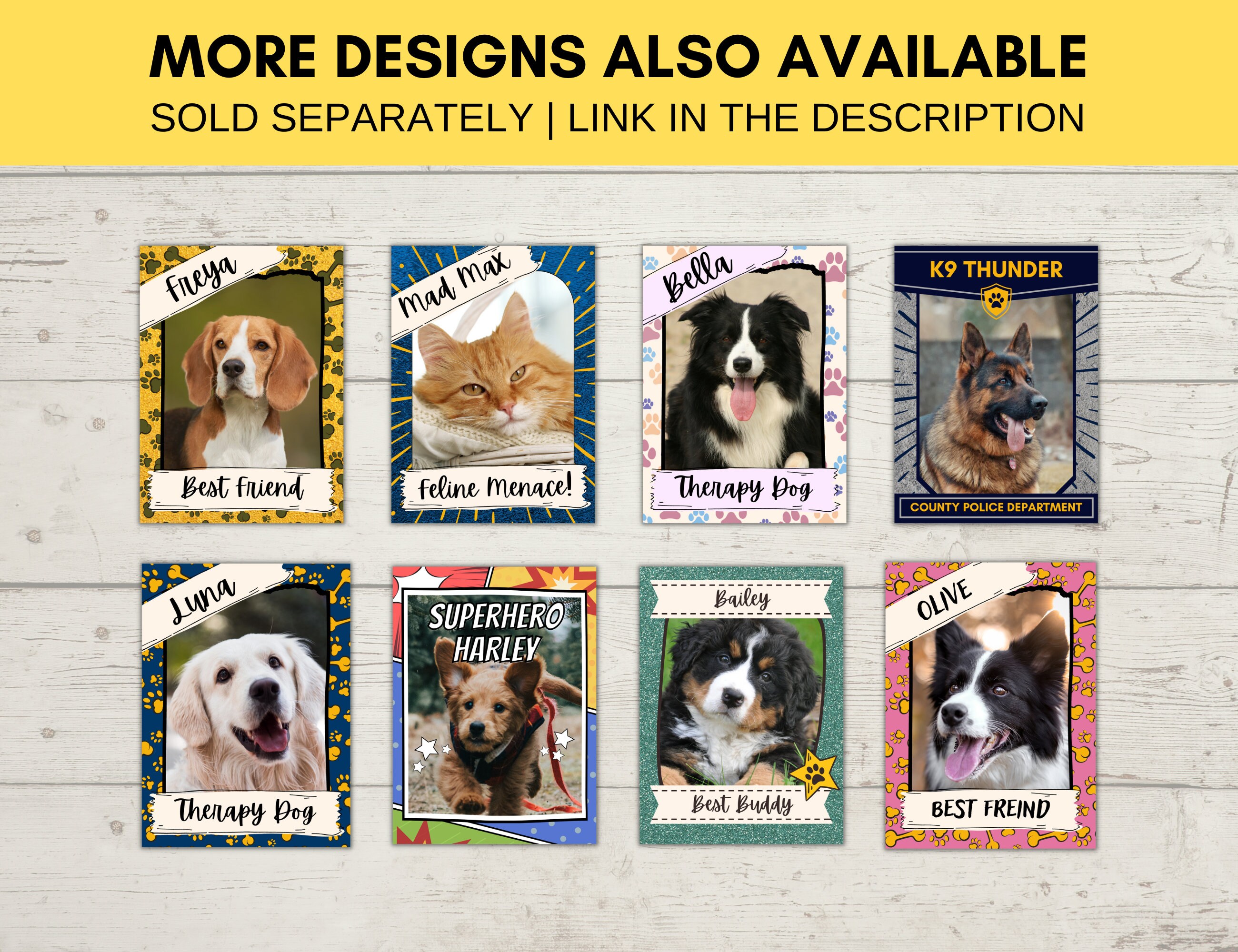 Editable Therapy Pet Trading Card Template Custom Trading Card ...