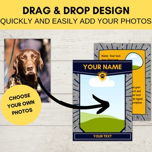 Editable K9 Pet Trading Card Template | Custom Trading Card Printable ...