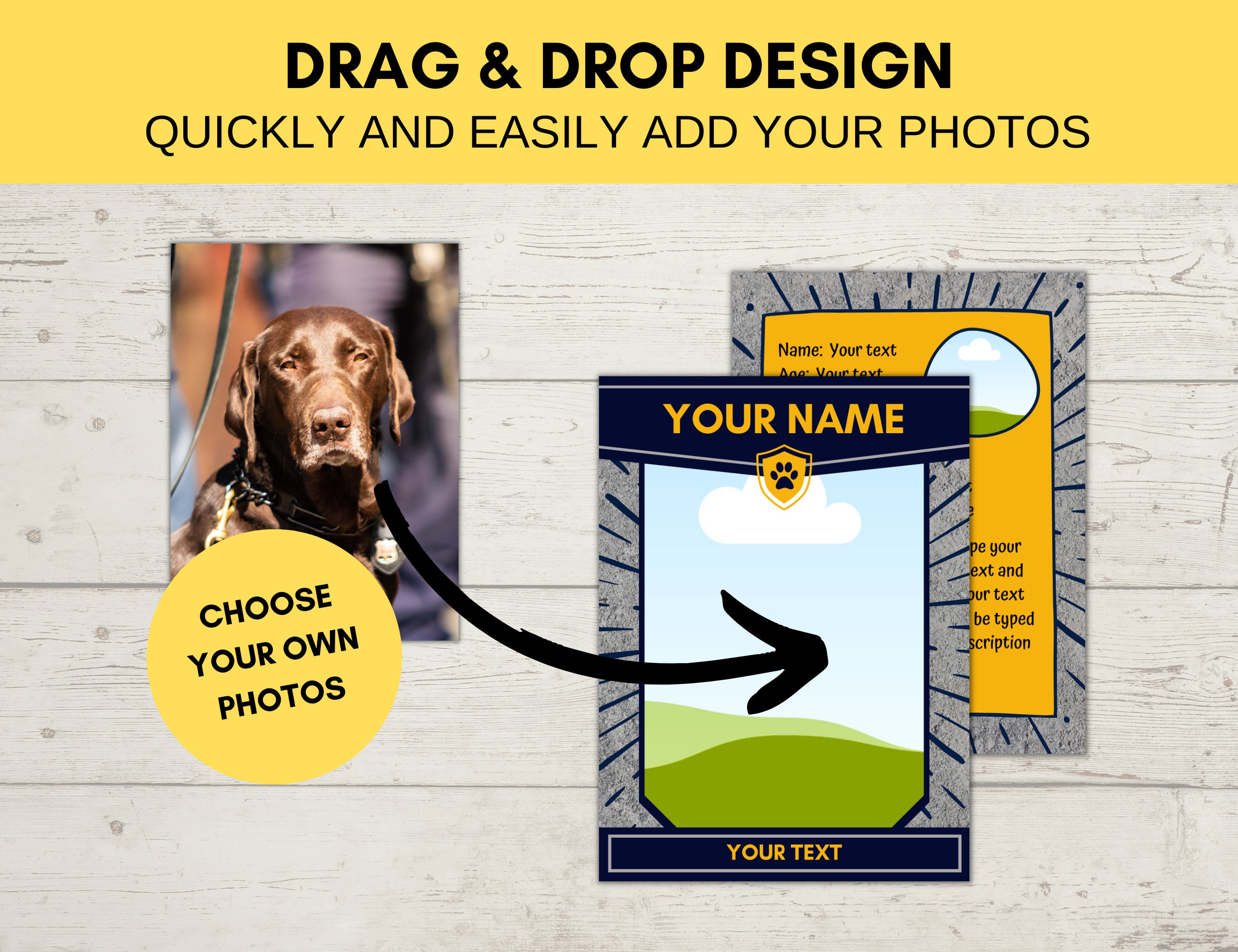 Editable K9 Pet Trading Card Template | Custom Trading Card Printable ...