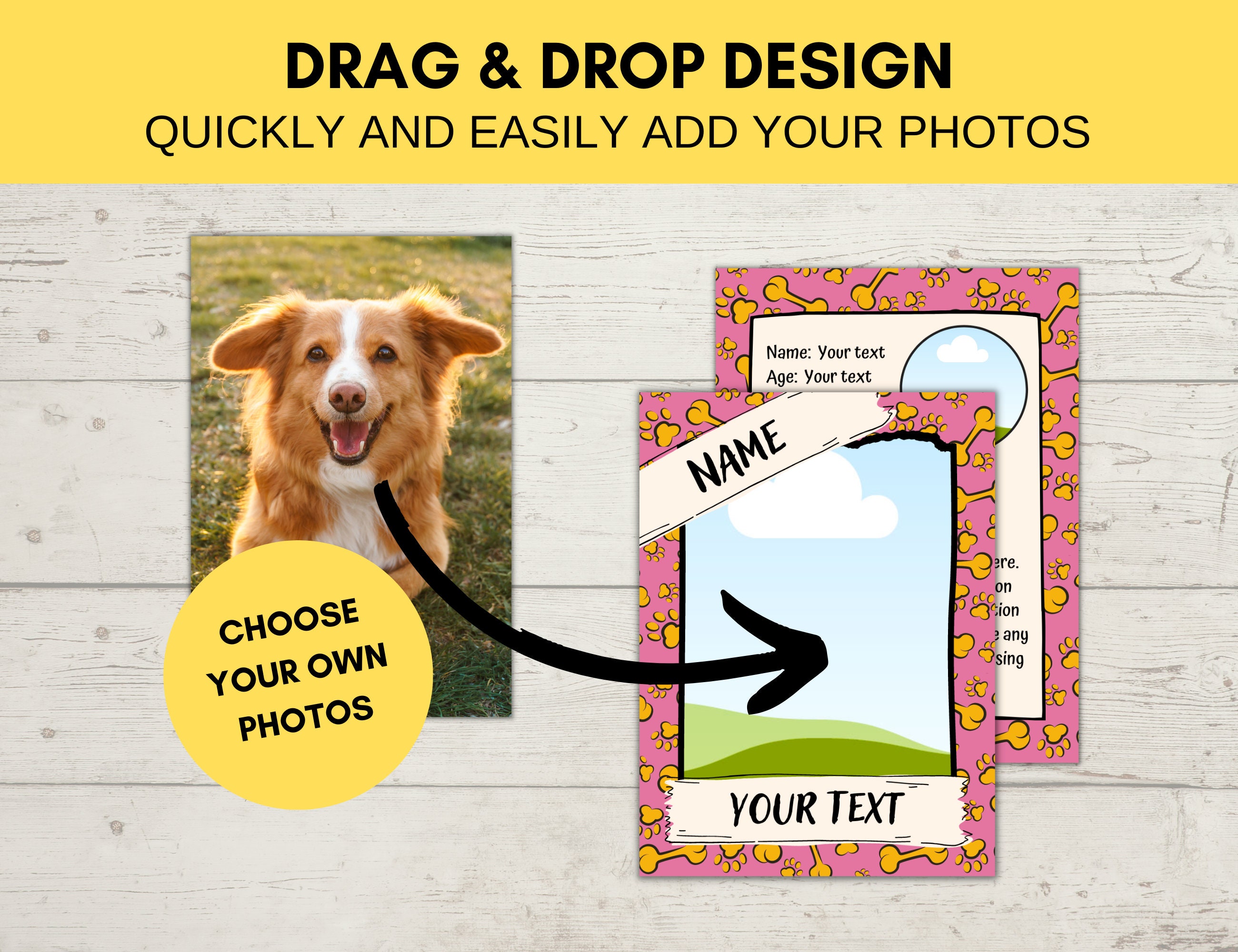 Editable Pet Trading Card Template Custom Trading Card Printable Create ...