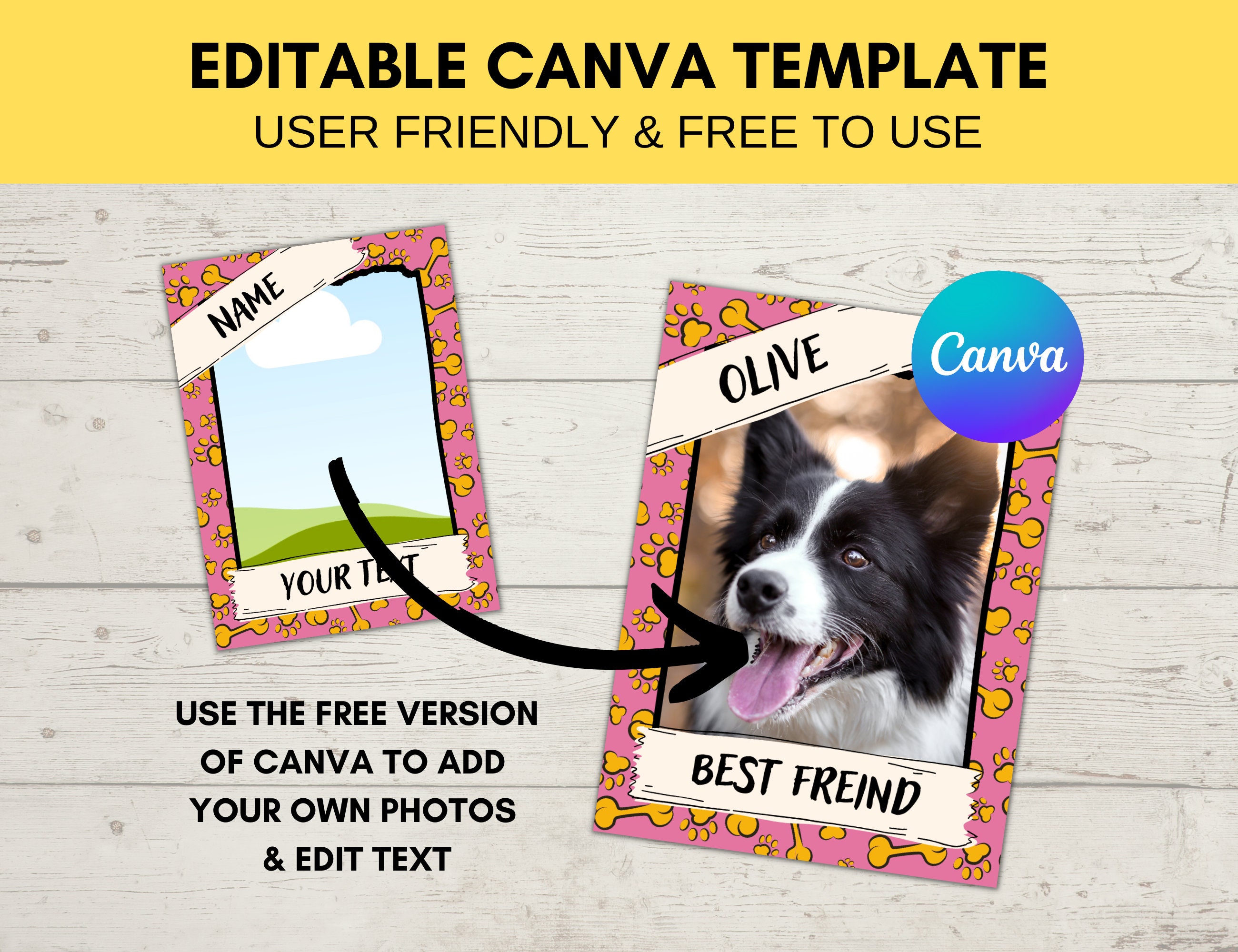 Editable Pet Trading Card Template Custom Trading Card Printable Create ...