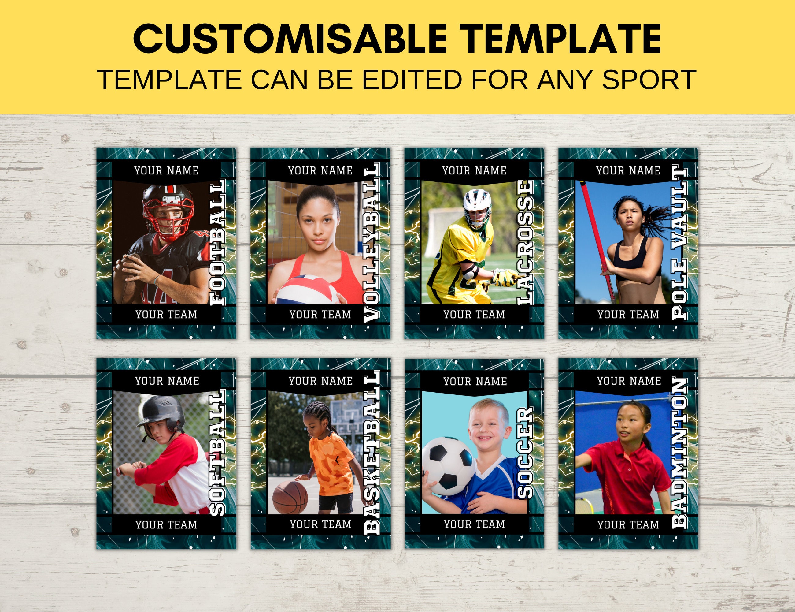 Editable Sports Card Template Custom Hockey Trading Card Printable ...