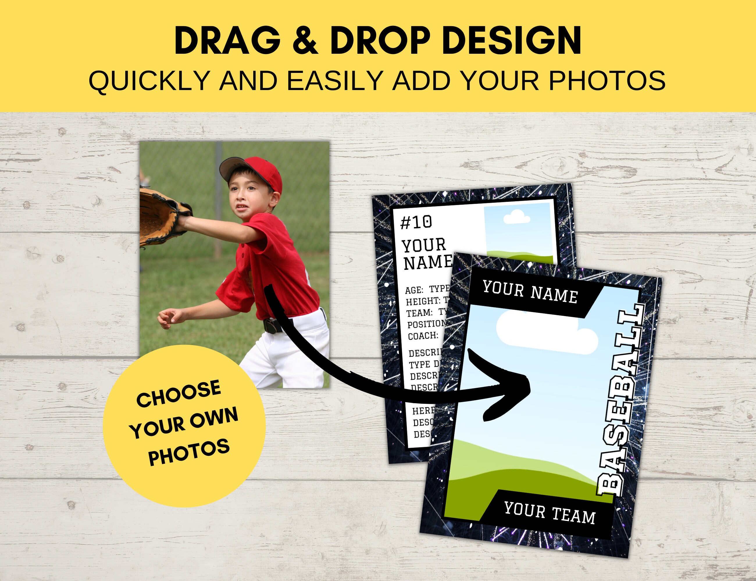 Editable Sports Card Template Custom Baseball Trading Card Printable ...