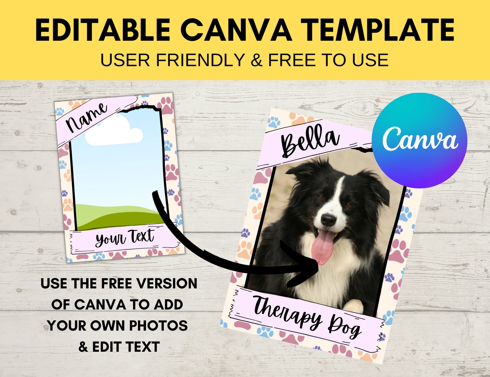 Editable Pet Trading Card Template Custom Trading Card - Etsy