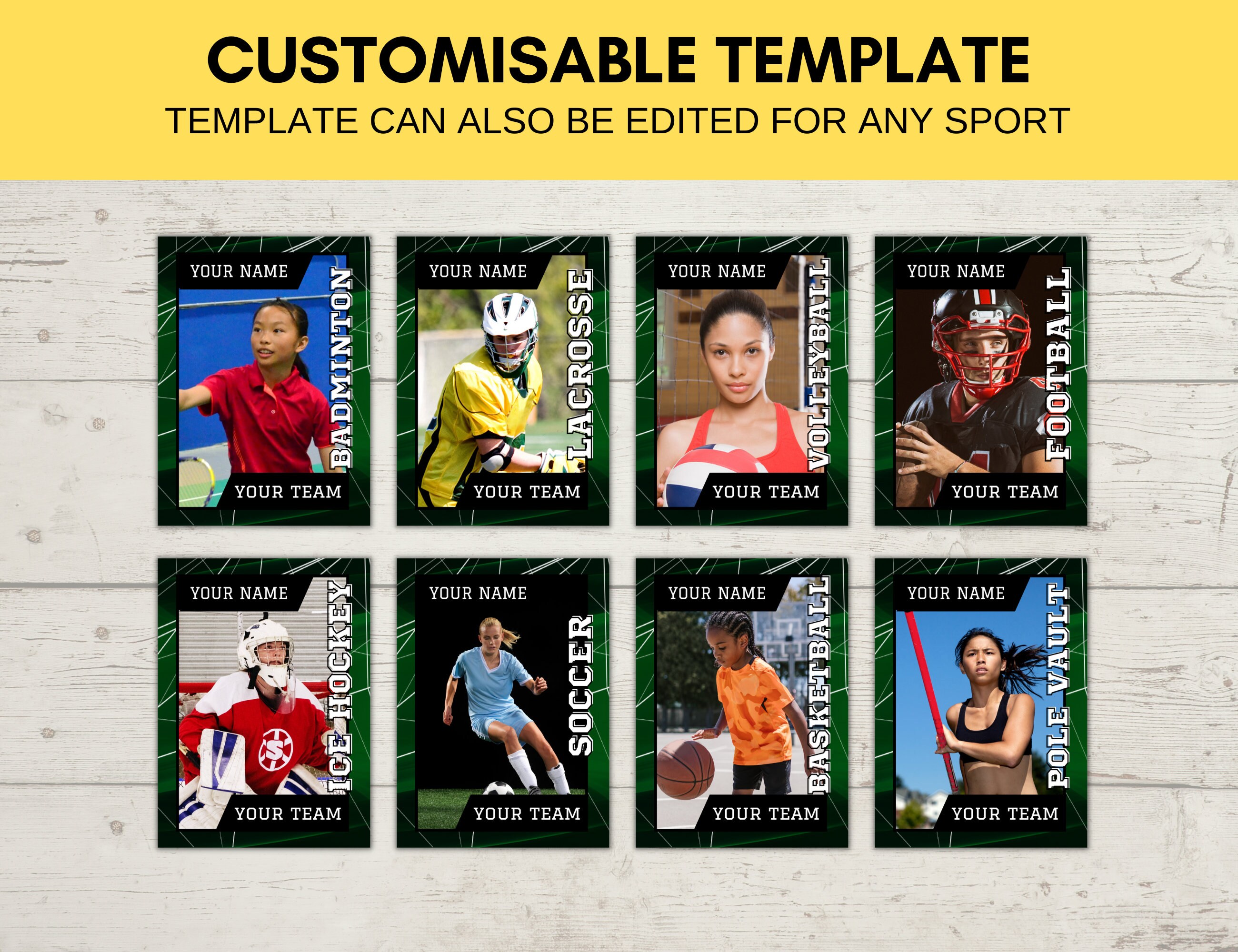 Editable Sports Card Template Custom Baseball Trading Card Printable ...