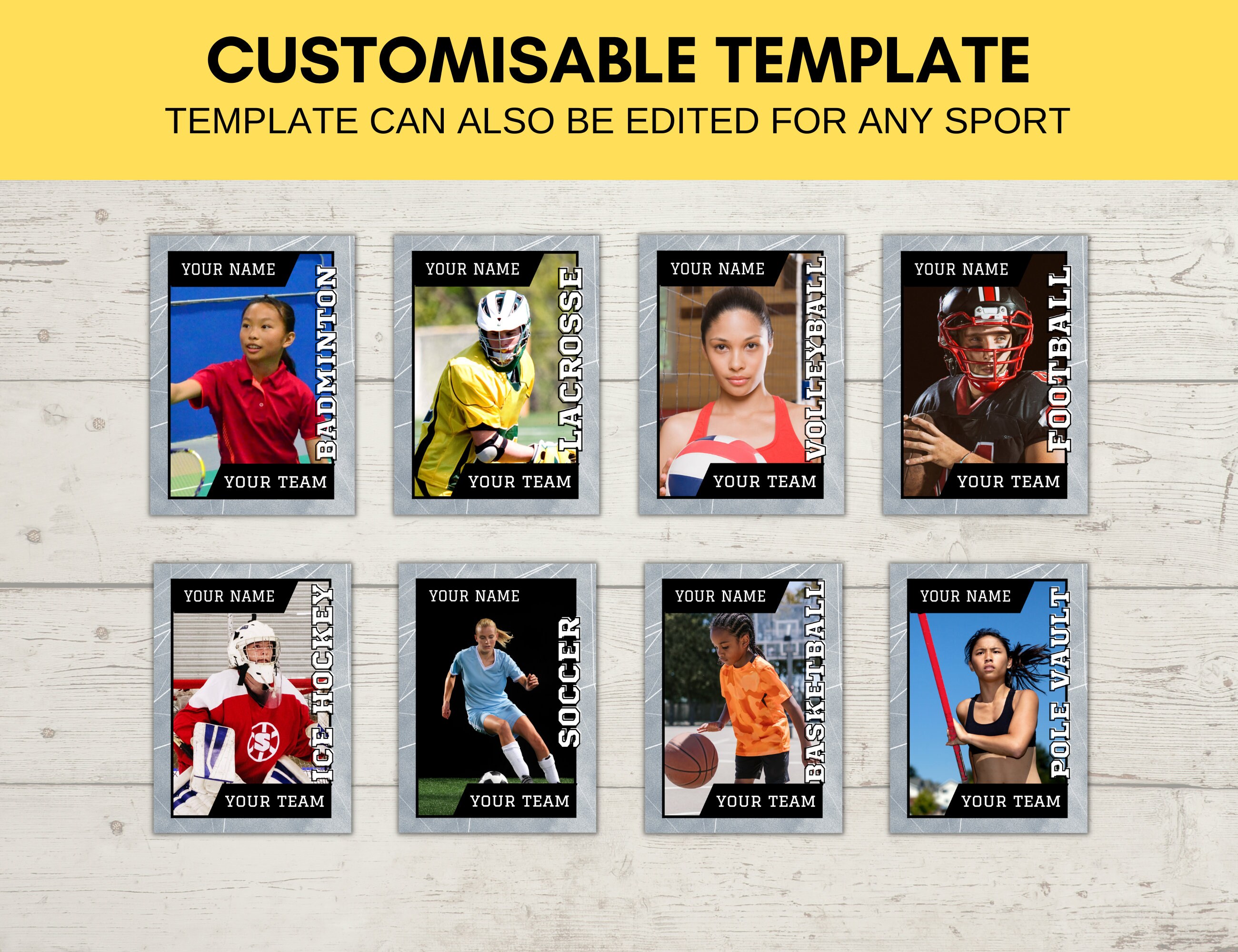 Editable Sports Card Template Custom Baseball Trading Card Printable ...