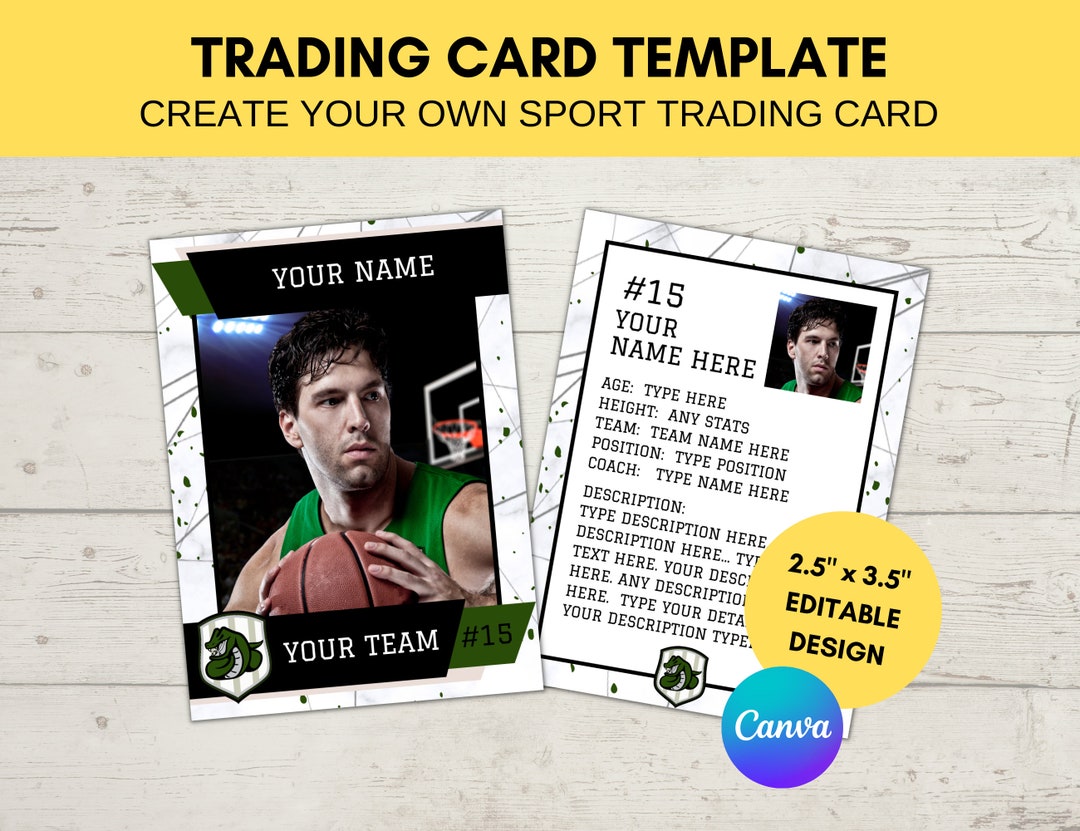 Editable Sports Card Template | Custom Basketball Trading Card ...