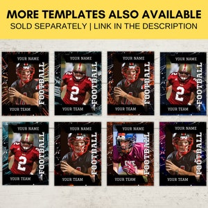 Editable Sports Card Template | Custom Football Trading Card Printable ...