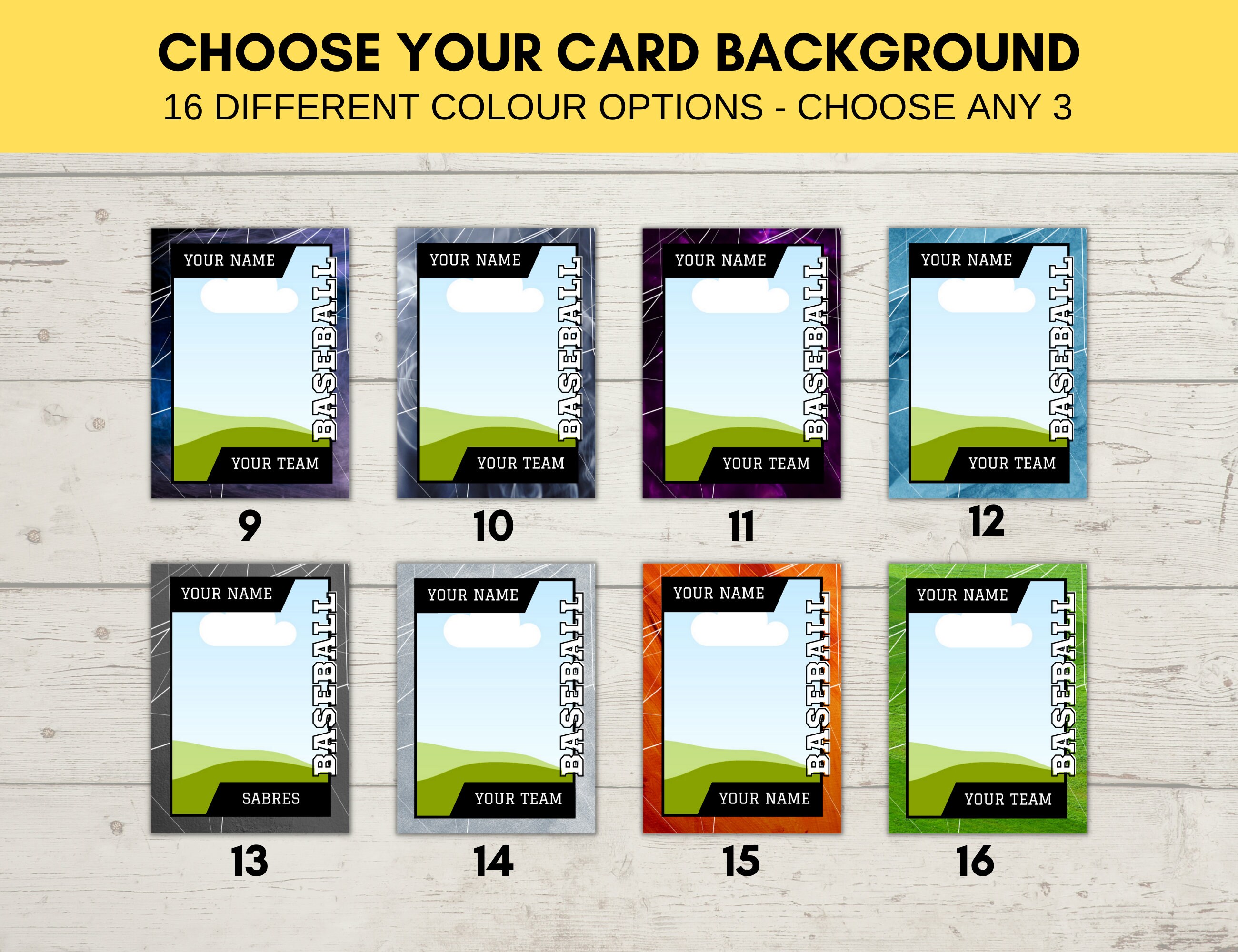 Set of 3 Sport Card Templates | Custom Trading Card Printable | Create ...