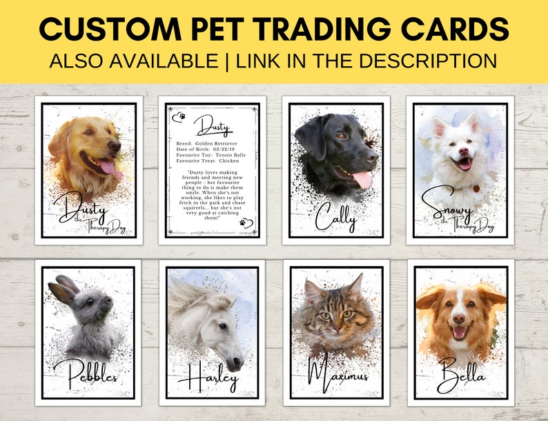 Editable Pet Trading Card Template Custom Trading Card - Etsy
