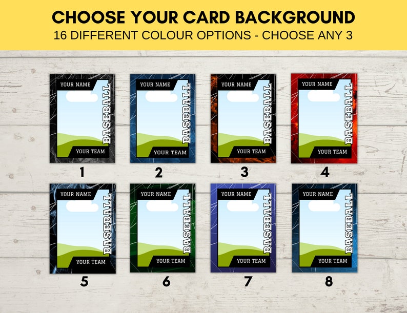 Set of 3 Sport Card Templates | Custom Trading Card Printable | Create ...