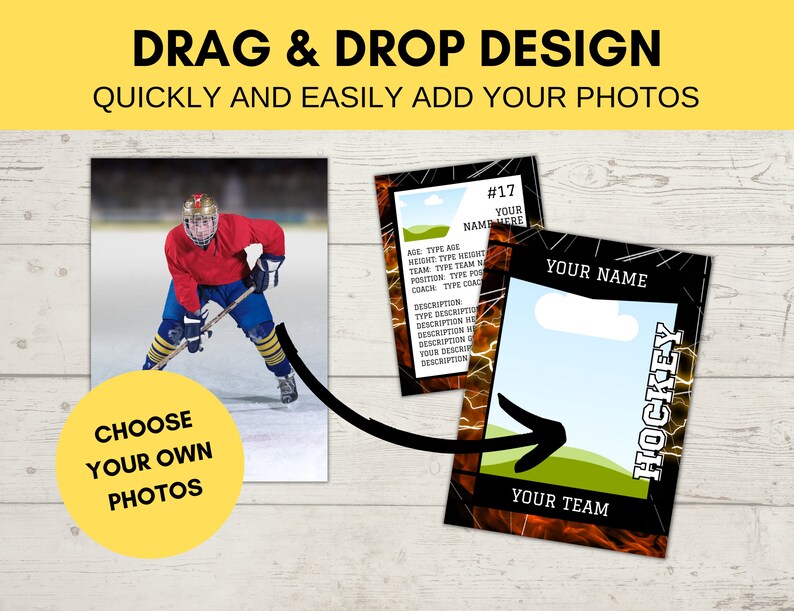 Editable Sports Card Template Custom Hockey Trading Card - Etsy