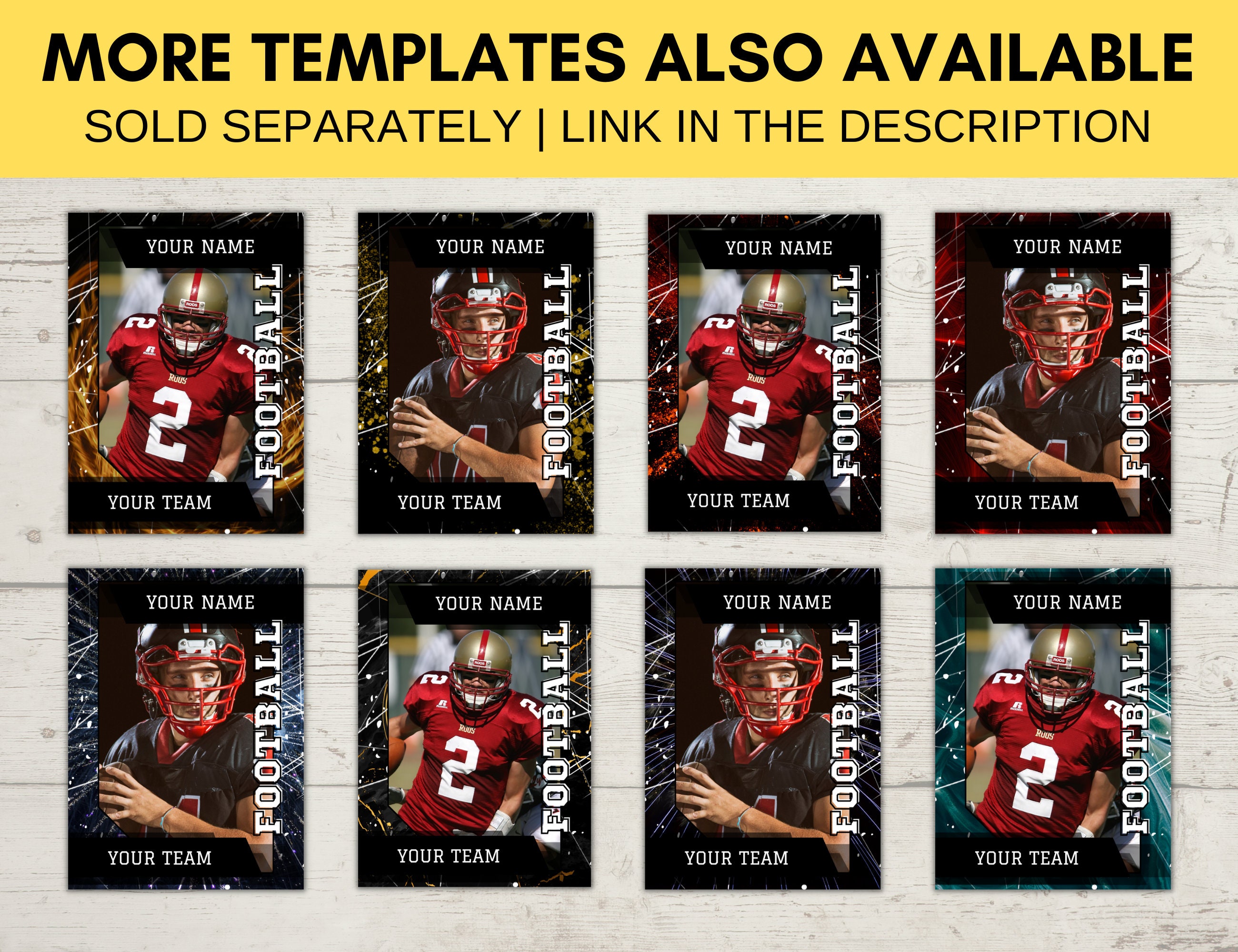 Editable Sports Card Template Custom Football Trading Card - Etsy