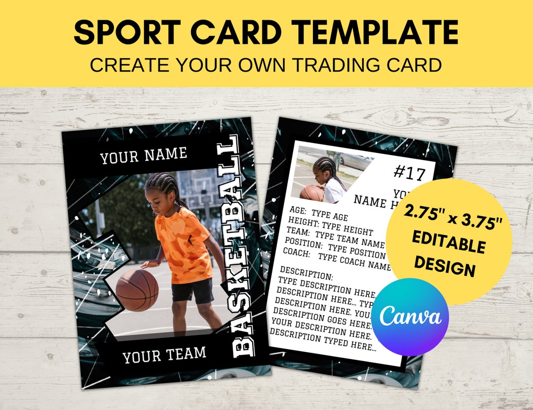 Editable Sport Card Template Custom Basketball Trading Card - Etsy