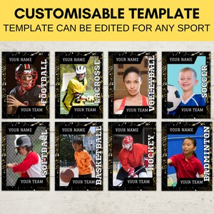 Editable Sports Card Template Custom Baseball Trading Card Printable ...