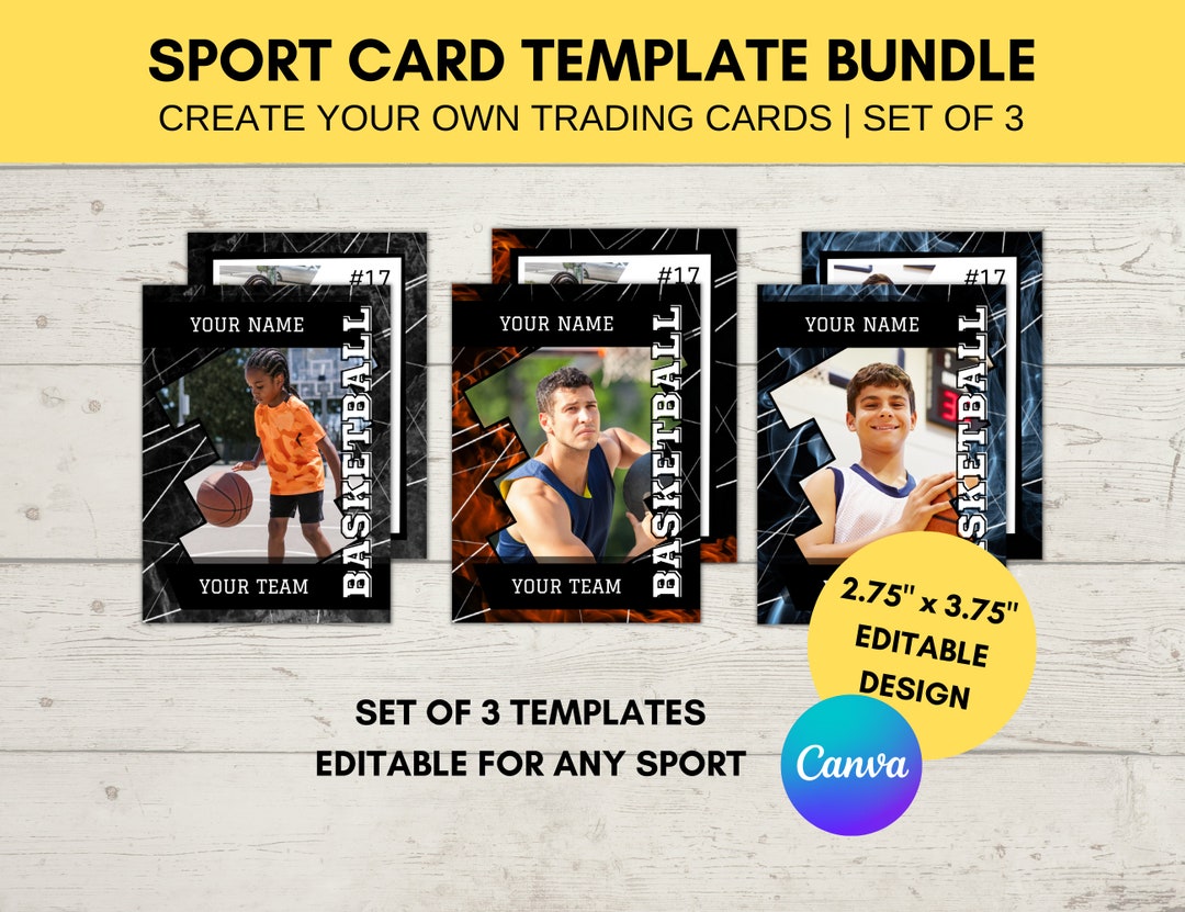 Editable Sports Card Template Custom Basketball Trading Card - Etsy