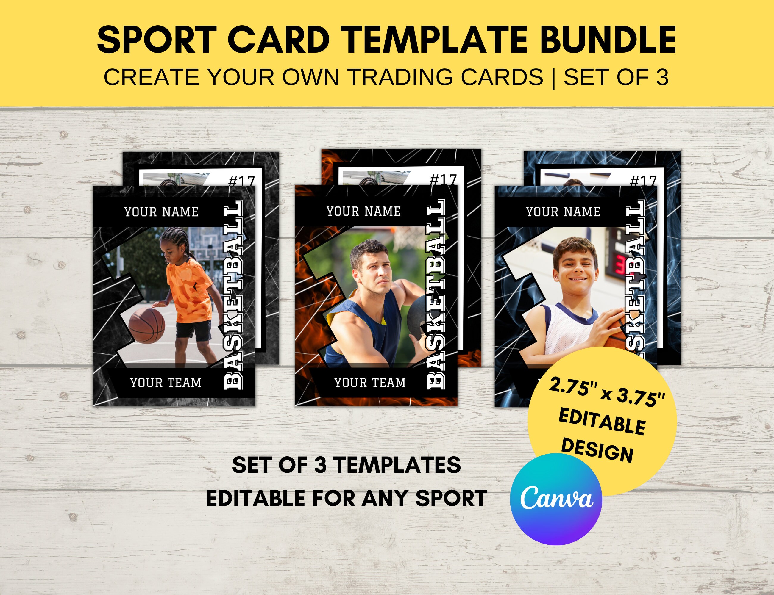 Editable Sports Card Template Custom Basketball Trading Card - Etsy