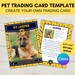 Editable K9 Pet Trading Card Template Custom Trading Card Printable ...
