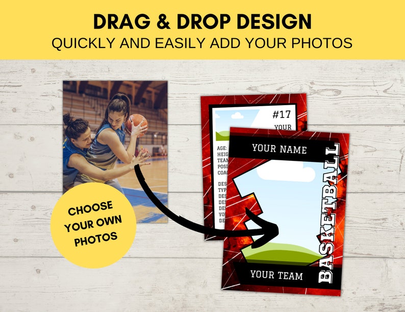 Editable Sport Card Template Custom Basketball Trading Card Printable ...