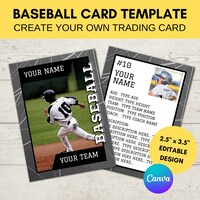 Editable Sports Card Template Custom Baseball Trading Card Printable ...