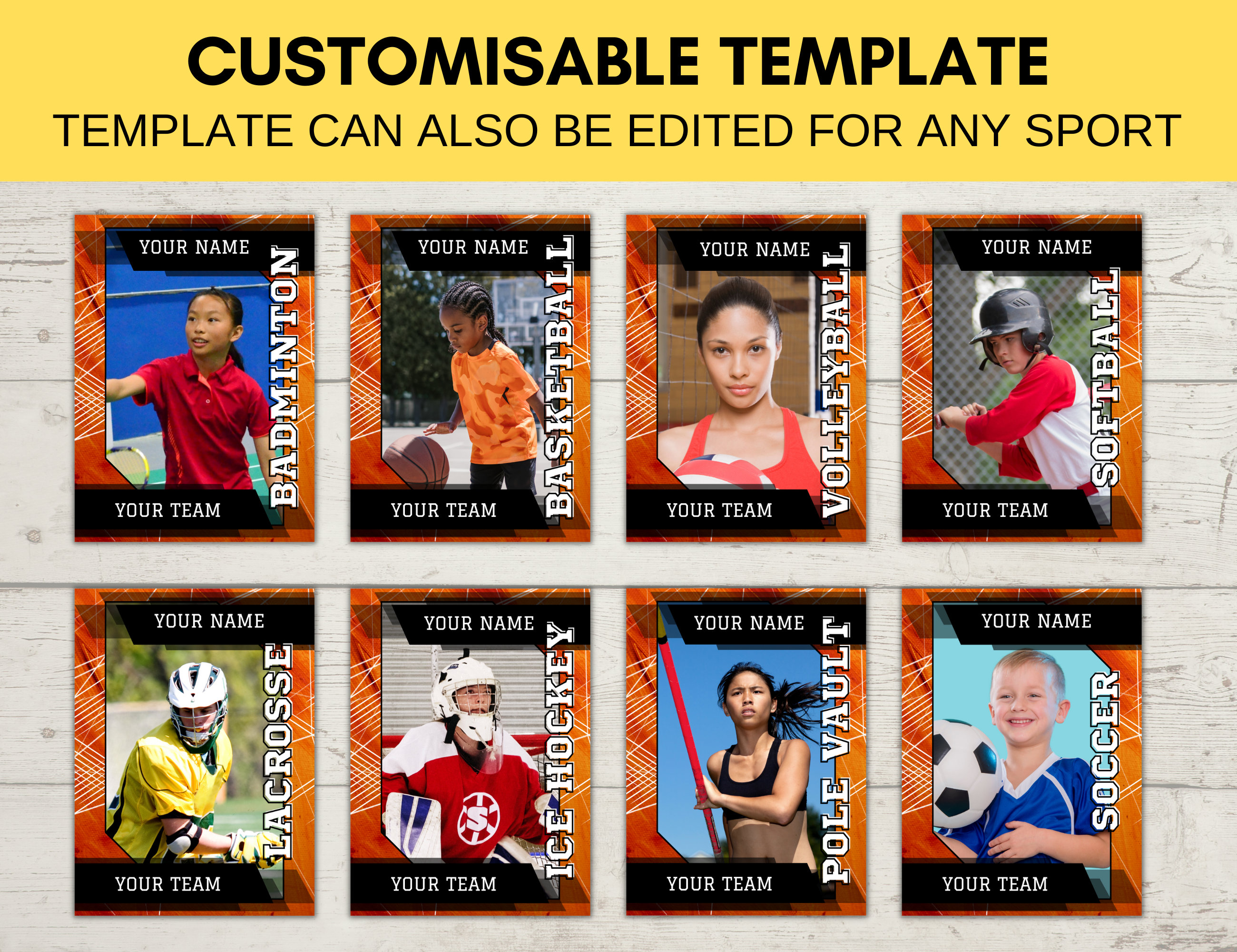 Editable Sports Card Template Custom Football Trading Card - Etsy