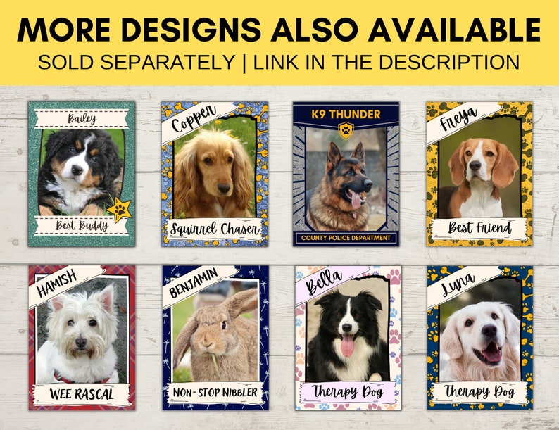 Editable Pet Trading Card Template Custom Trading Card - Etsy