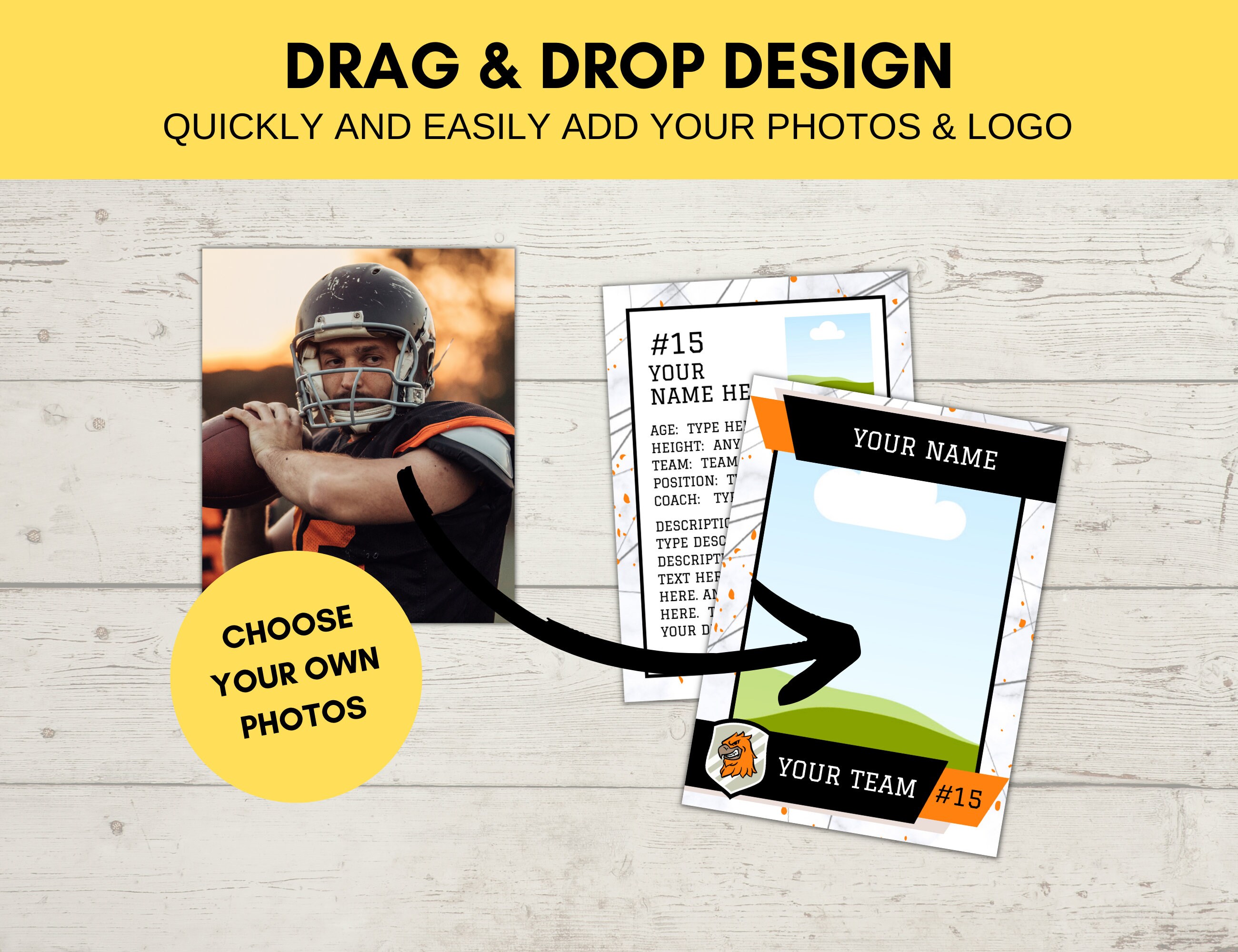Editable Sports Card Template Custom Trading Card Printable Create Your ...