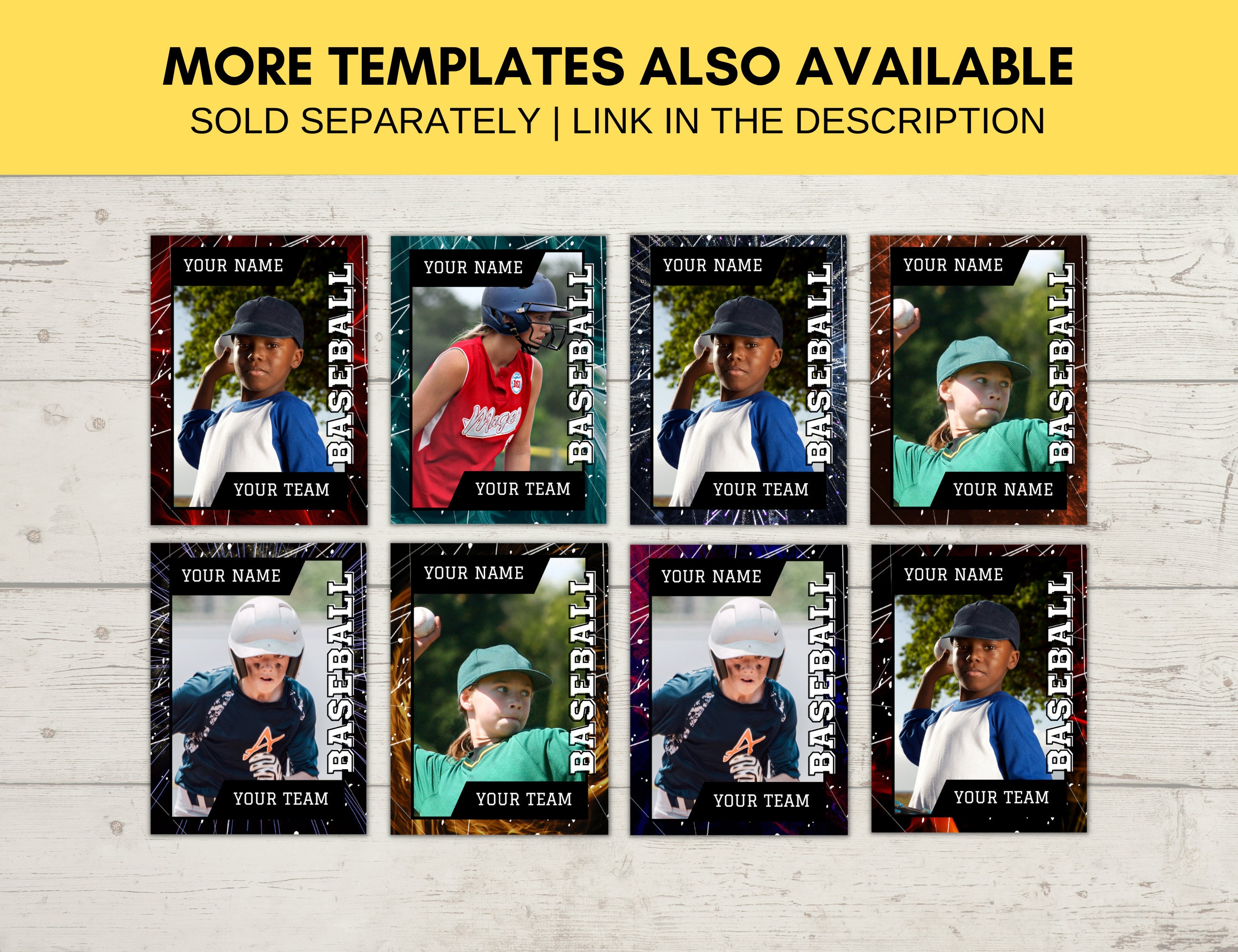 Editable Sports Card Template Custom Baseball Trading Card Printable ...