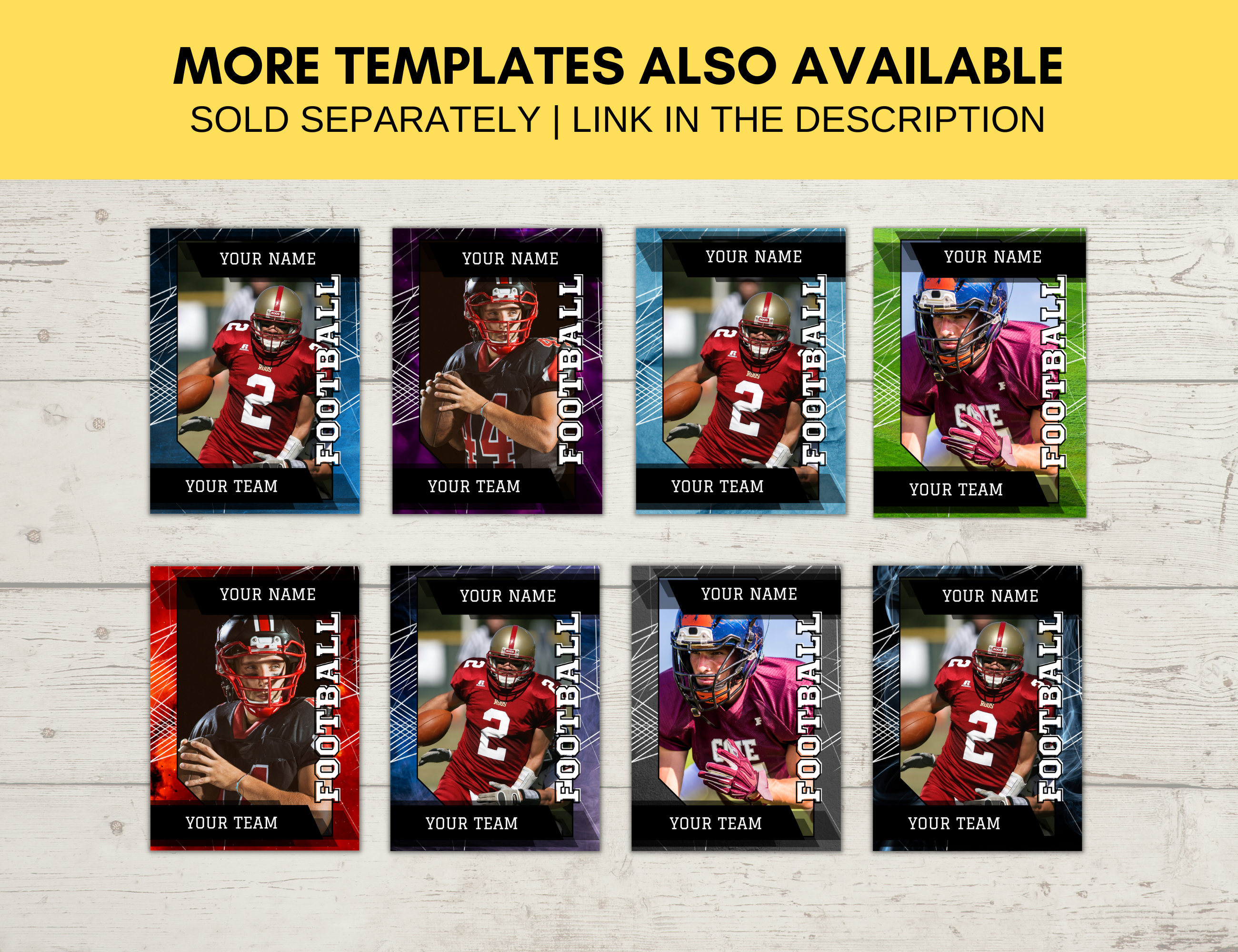 Editable Sports Card Template Custom Football Trading Card Printable ...