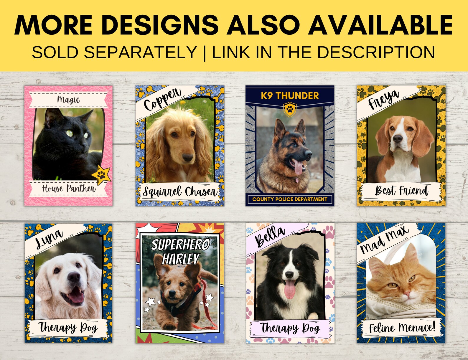 Editable Pet Trading Card Template Custom Trading Card - Etsy