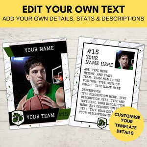 Editable Sports Card Template | Custom Basketball Trading Card ...