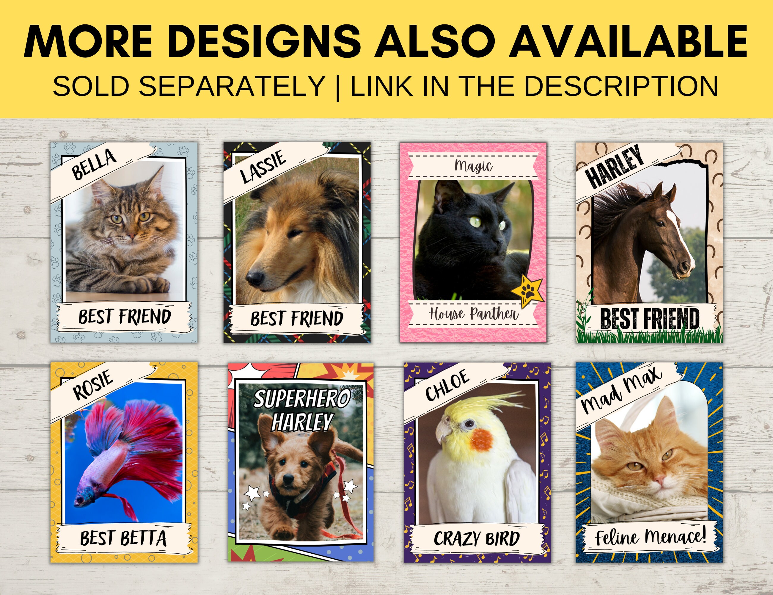 Editable Pet Trading Card Template Custom Trading Card - Etsy