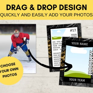 Editable Sports Card Template Custom Hockey Trading Card - Etsy
