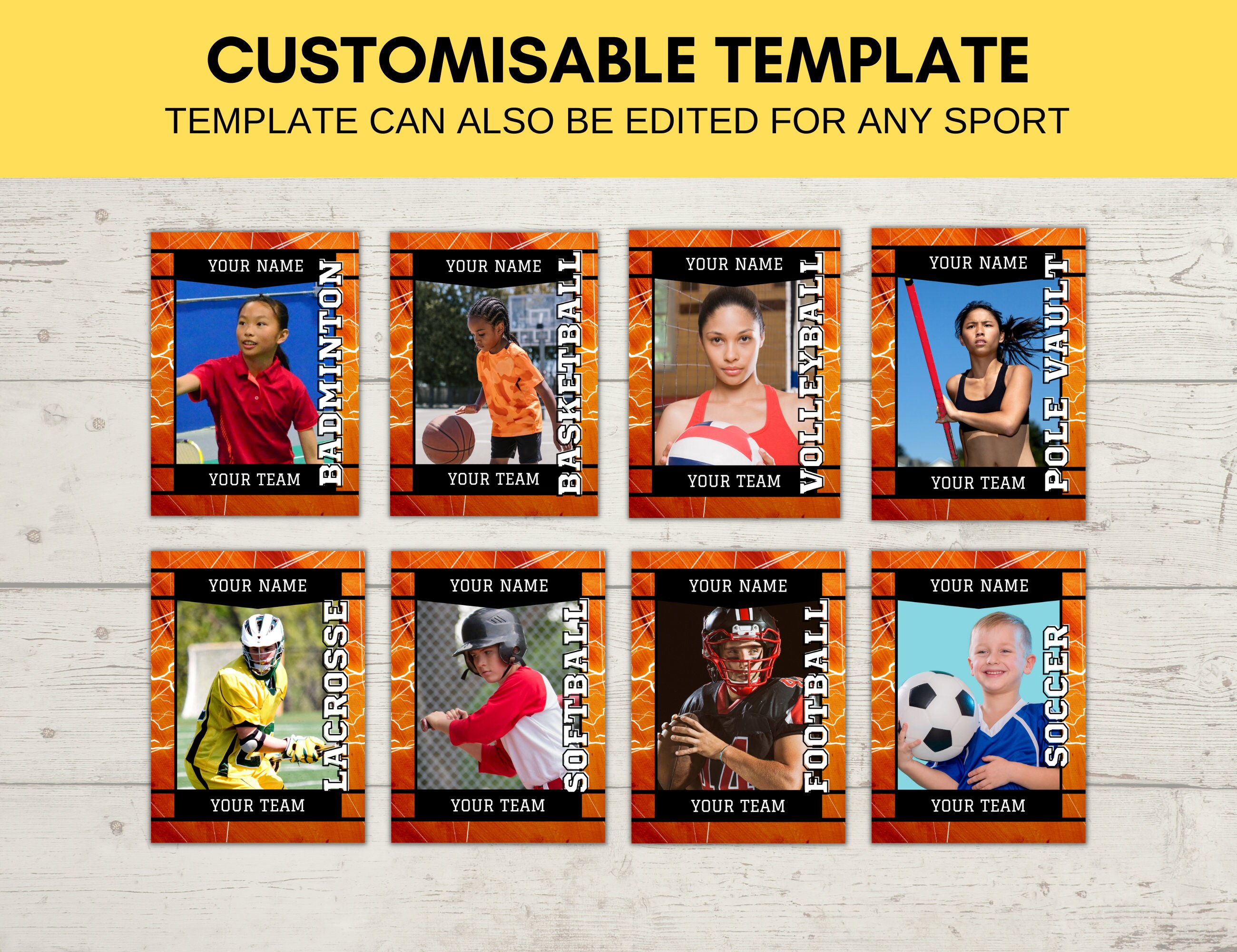 Editable Sports Card Template Custom Hockey Trading Card Printable ...