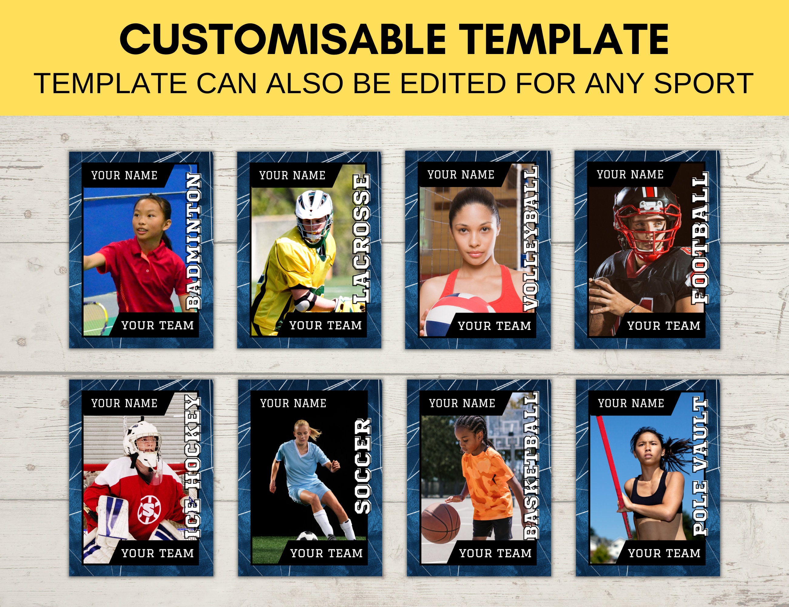 Editable Sports Card Template Custom Baseball Trading Card - Etsy
