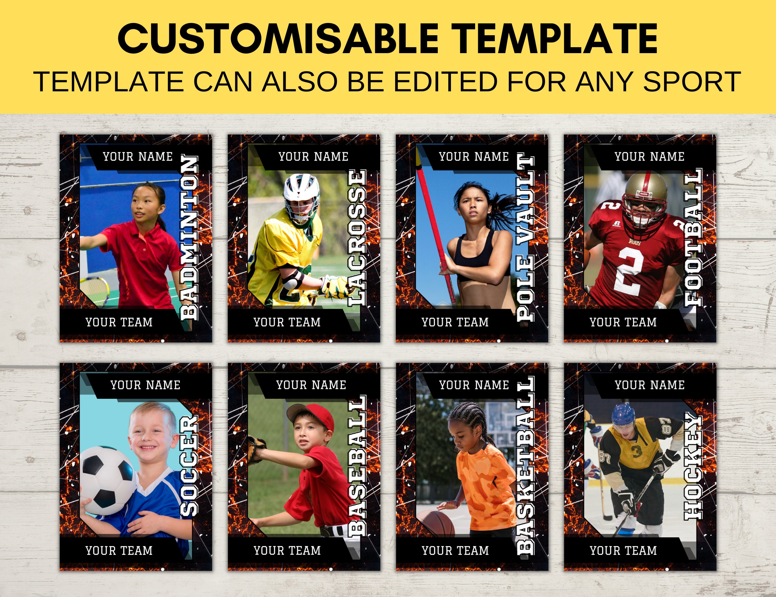 Editable Sports Card Template Custom Football Trading Card - Etsy