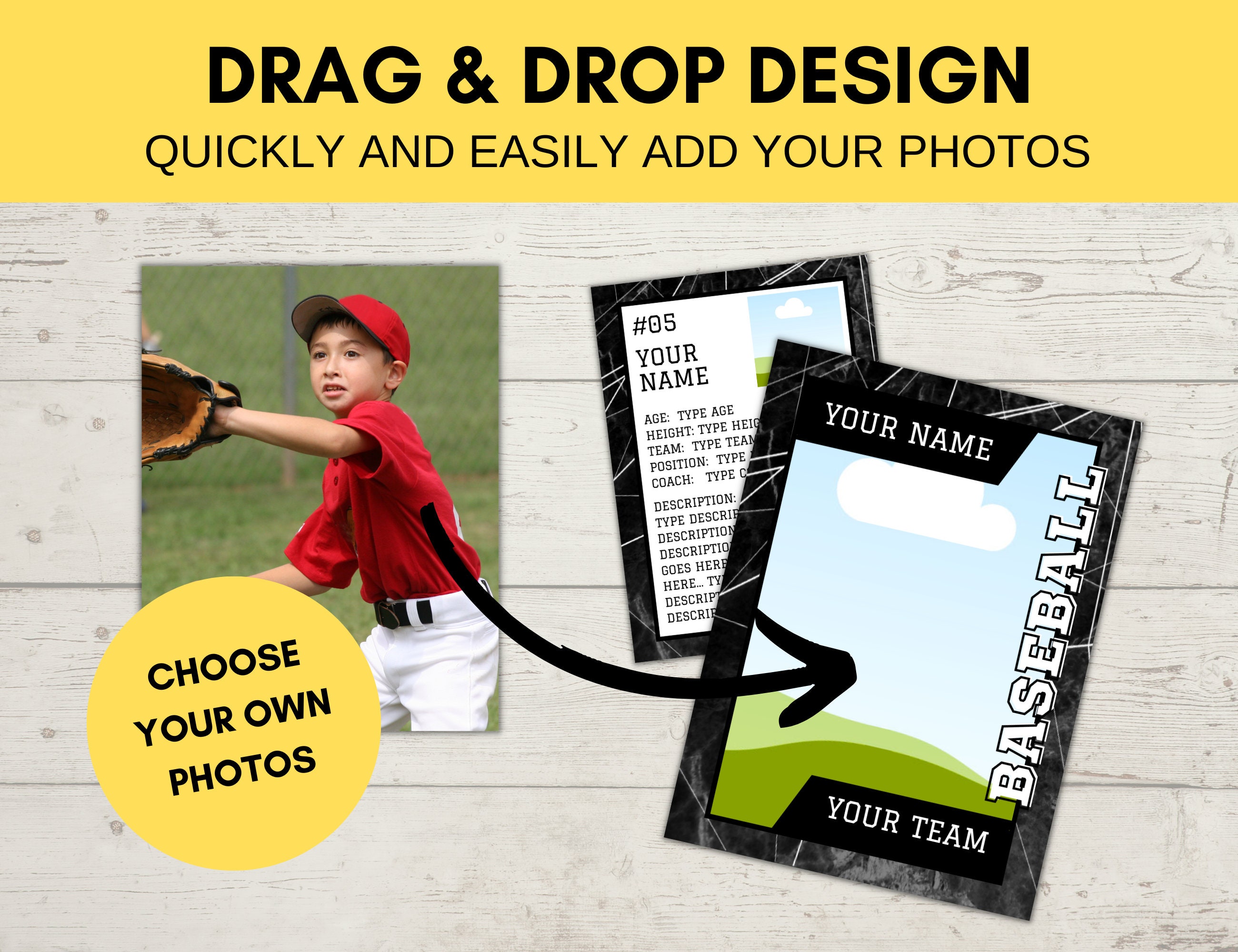 Editable Sports Card Template Custom Baseball Trading Card - Etsy
