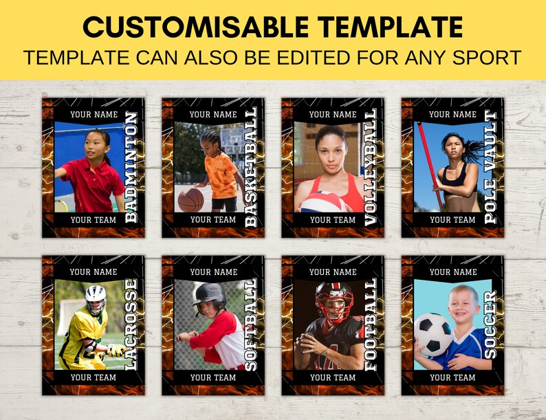 Editable Sports Card Template Custom Hockey Trading Card - Etsy