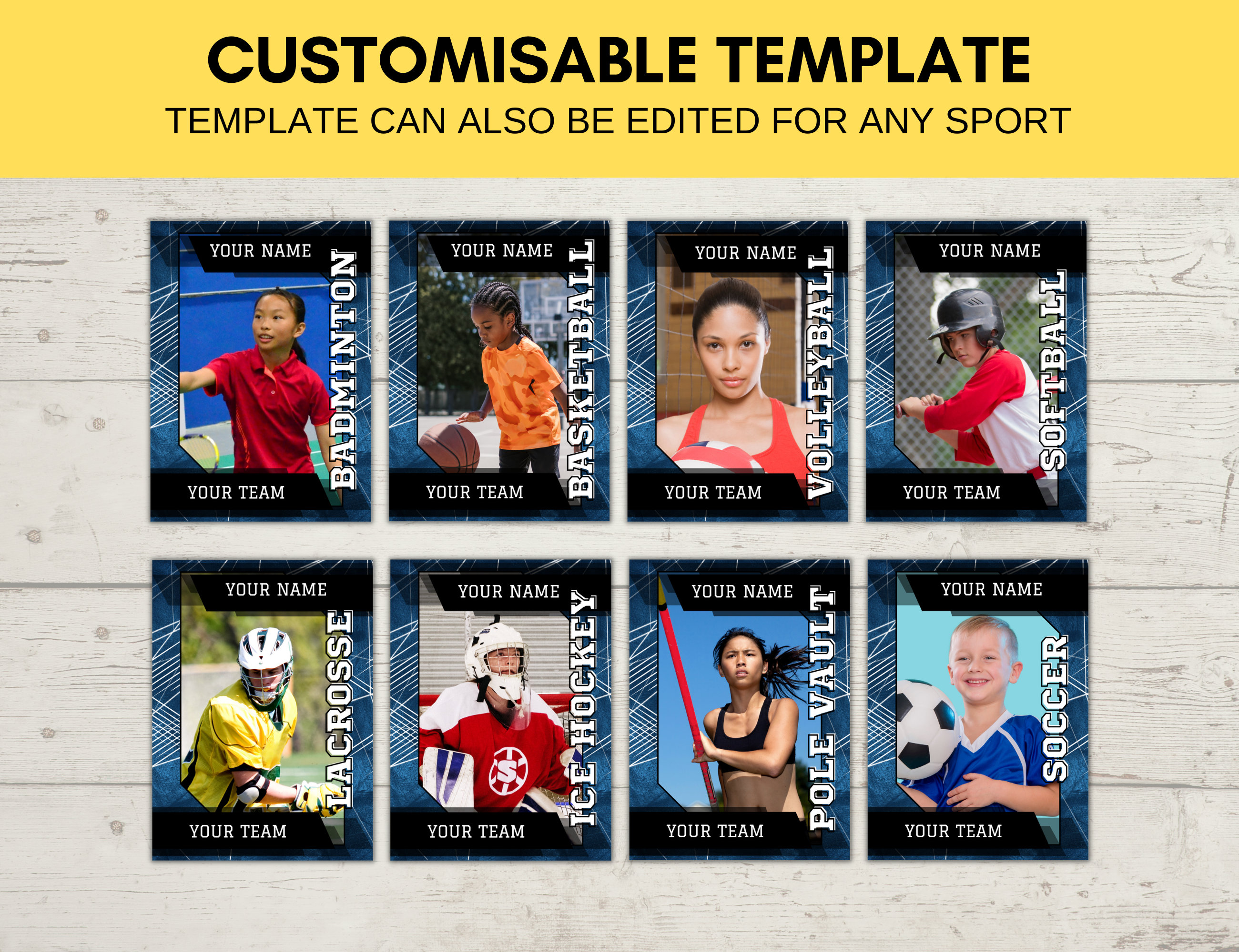 Editable Sports Card Template Custom Football Trading Card Printable ...