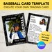 Editable Sports Card Template | Custom Baseball Trading Card Printable ...