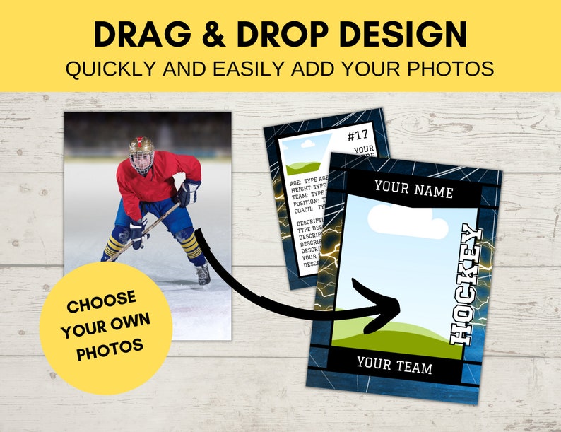 Editable Sports Card Template Custom Hockey Trading Card - Etsy