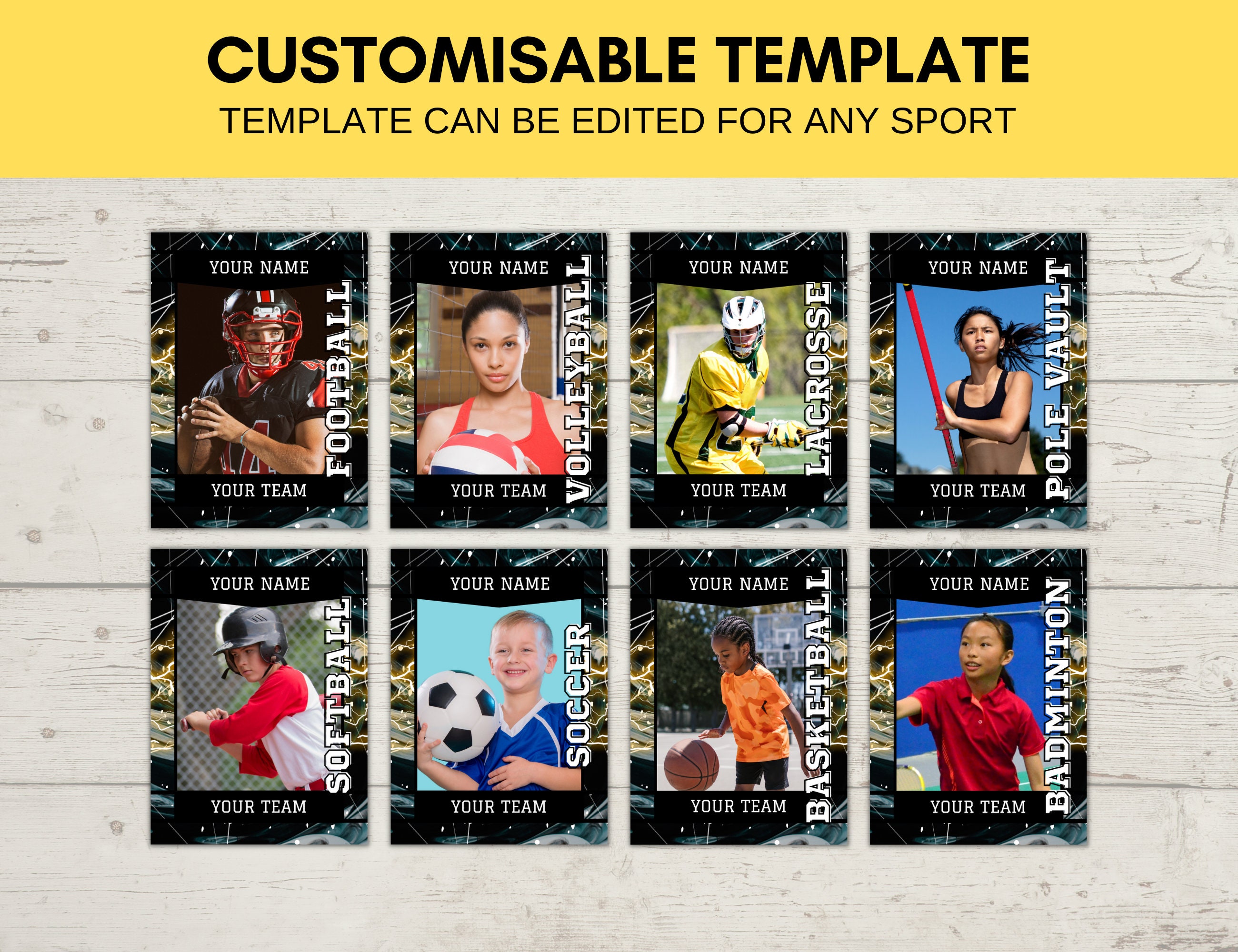 Editable Sports Card Template Custom Hockey Trading Card Printable ...