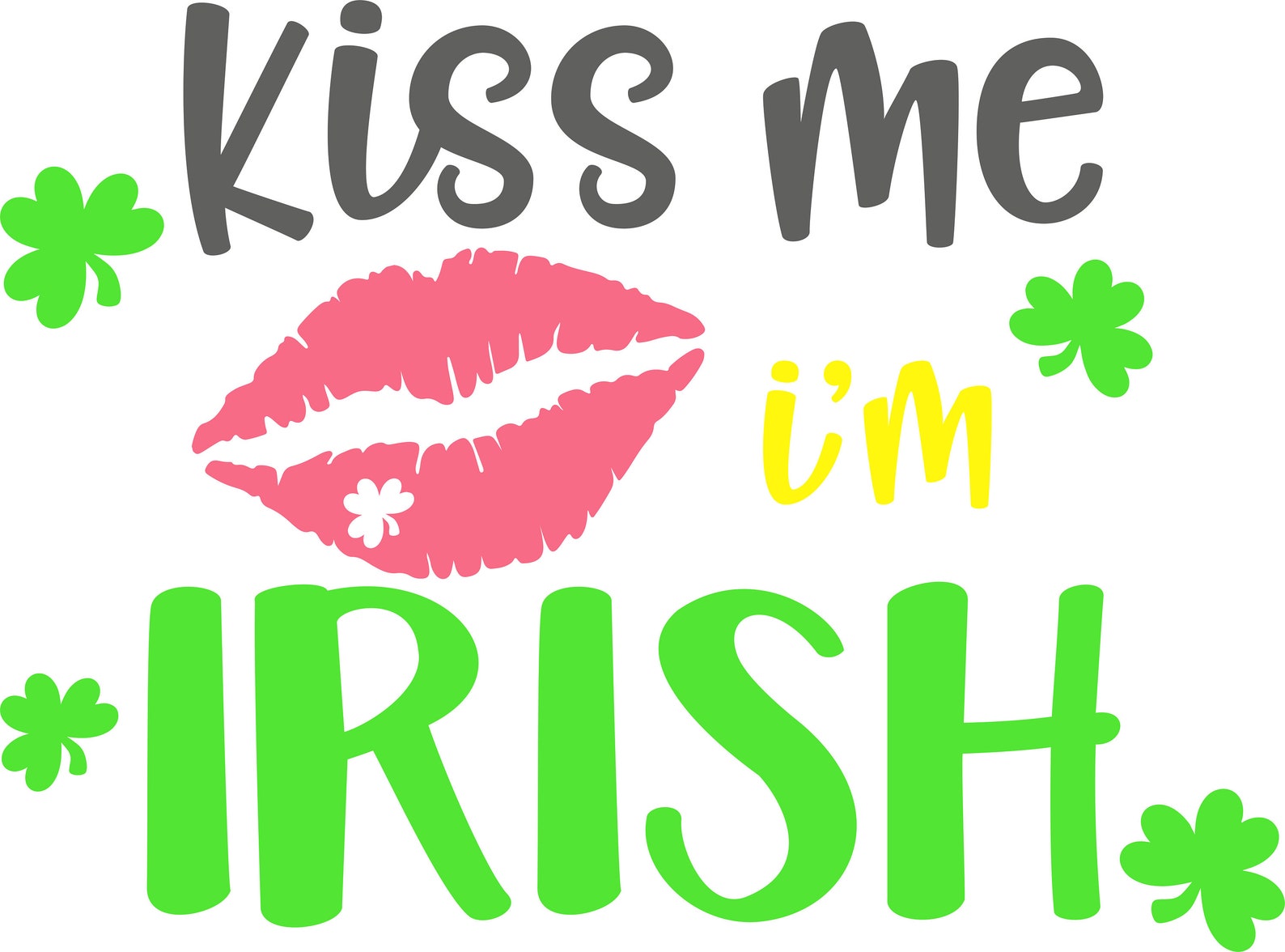 Kiss Me Im Irish Svg File Etsy