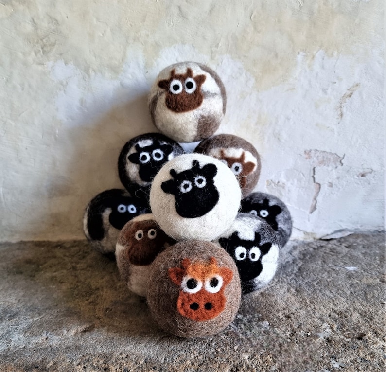 Fully Woolly Dryer Balls Pack of 4. British Wool Handmade - Etsy