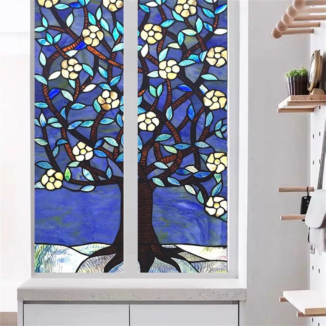 Custom Size Flower Window Film Vinyl Opaque Glass Film Privacy ...